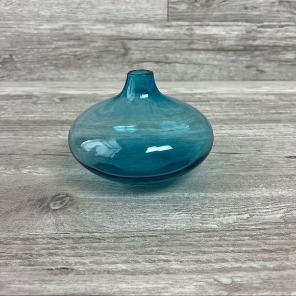 Accents | Vintagehandblown Glass Small Blue Vase | Poshmark